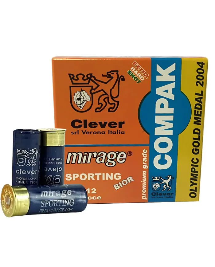 Amunicja śrut. 12/70 Clever Mirage T2 COMPAK SPORTING "8,5" 28g - Krakarmory